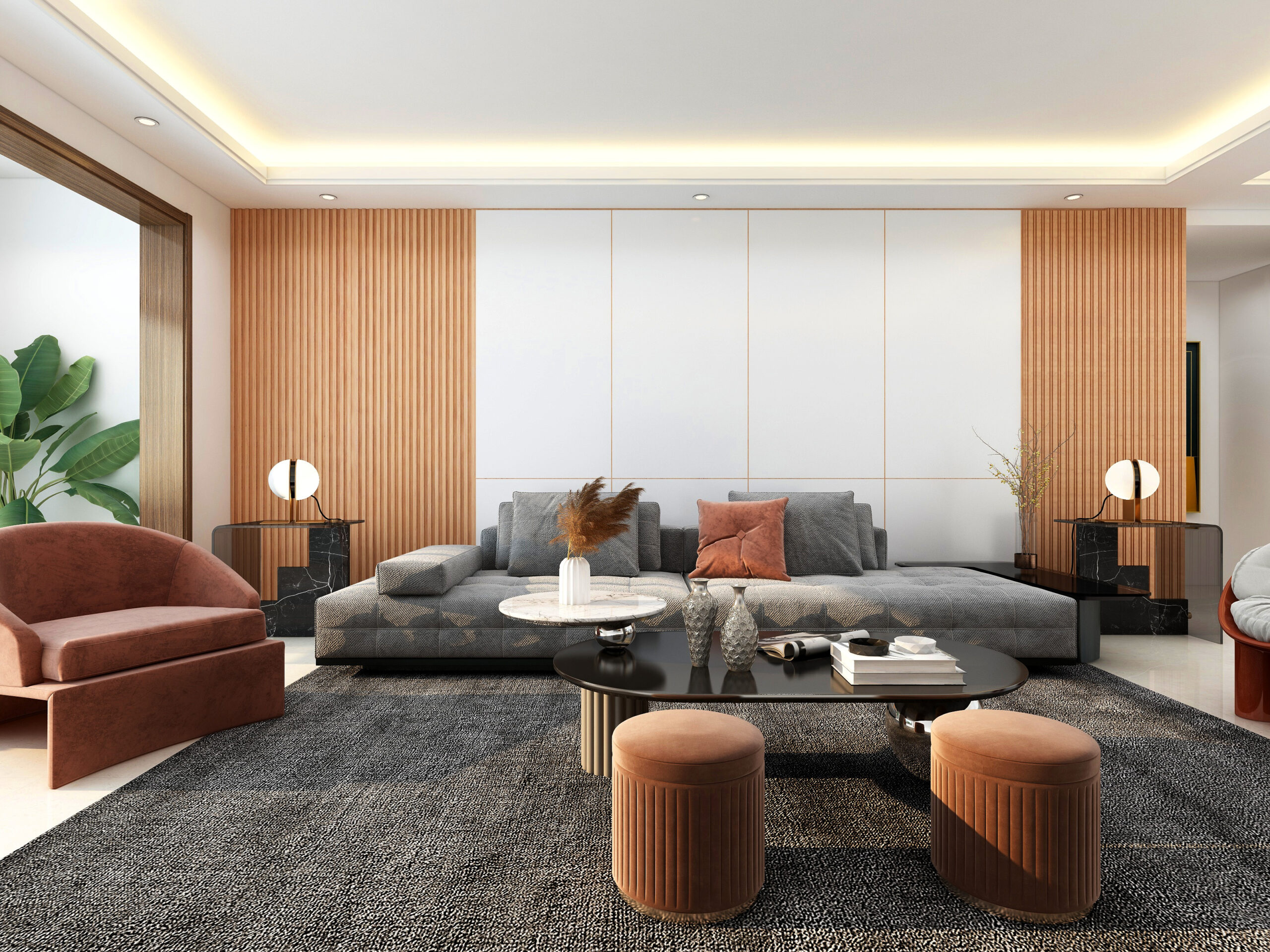 [2.9 meter] Natural Wood PVC Wall Panel Wooden Design | Fluted Wall ...