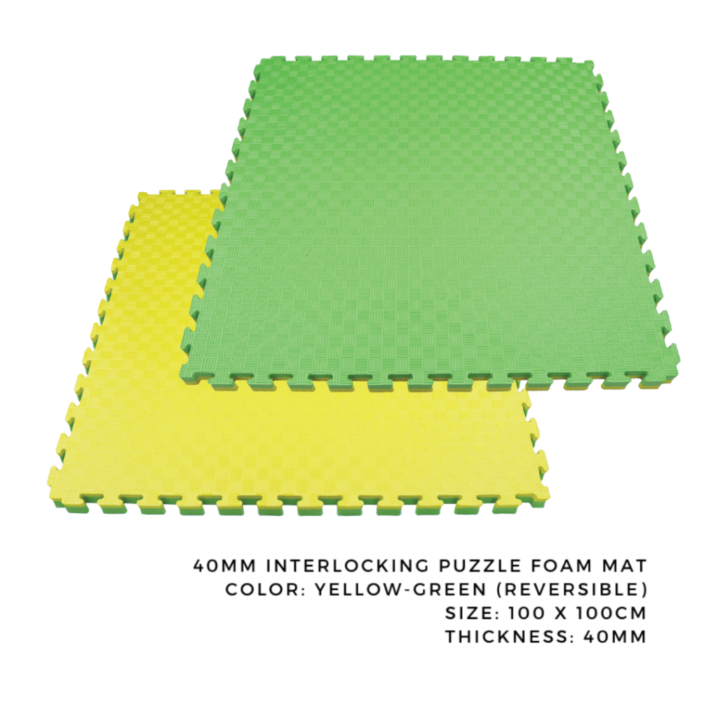 40mm Yellow - Green Interlocking Puzzle Foam Mats For Sports Activities ...