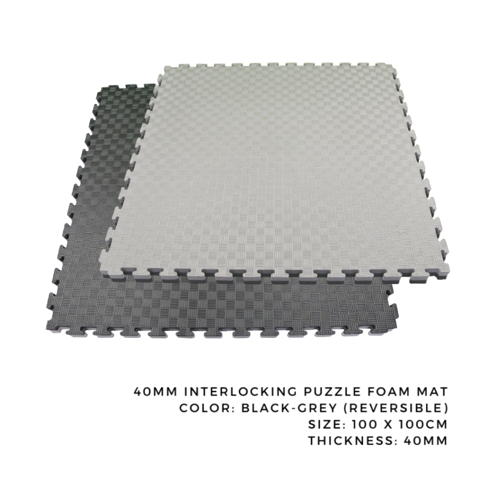 40mm Black - Grey Interlocking Puzzle Foam Mats For Sports Activities ...