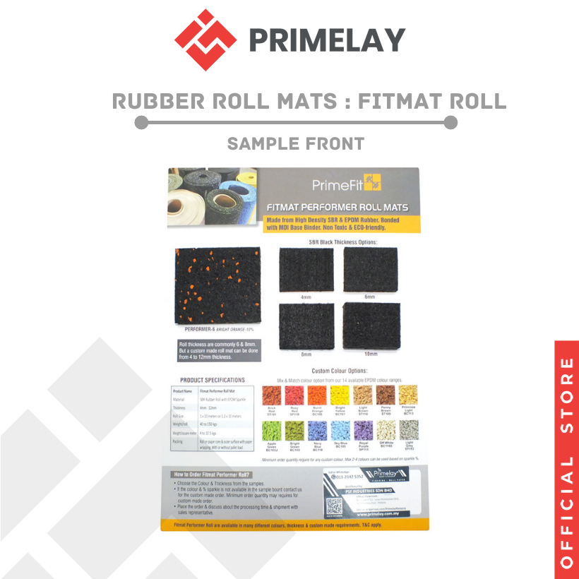 Rubber Roll Mats Sample: Fitmat Roll Effortless Visual - Primelay.com.my
