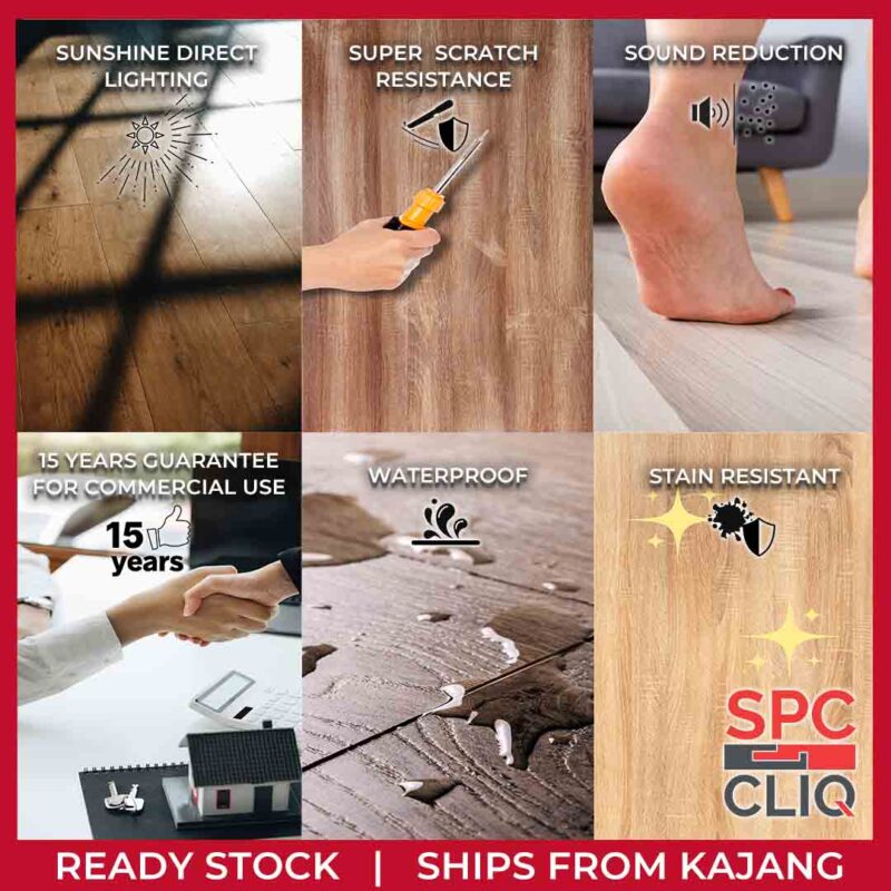 Best Price 4mm SPC Interlocking Flooring Maple Wood Malaysia