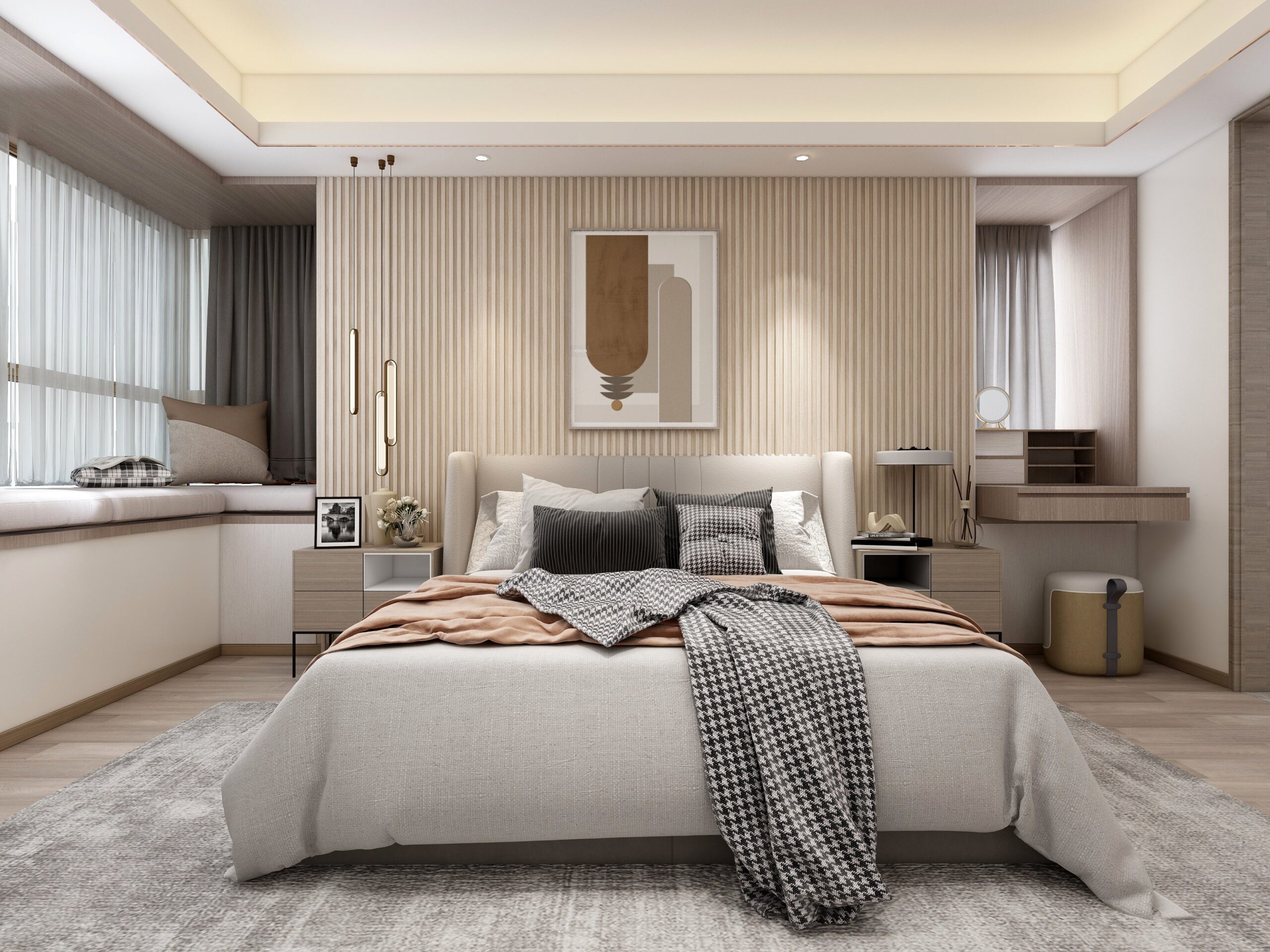 [2.9 meter] Rose Wood PVC Wall Panel Decor | Fluted Wall Panel ...