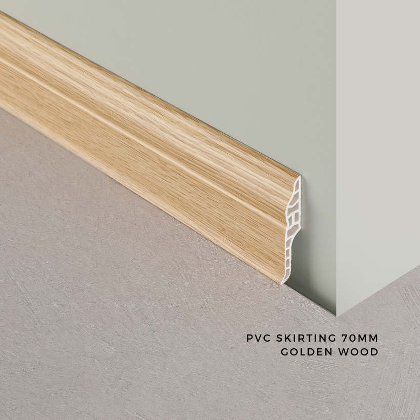 70MM PVC Skirting for SPC, Laminate, Vinyl Flooring | 8 Feet Length ...