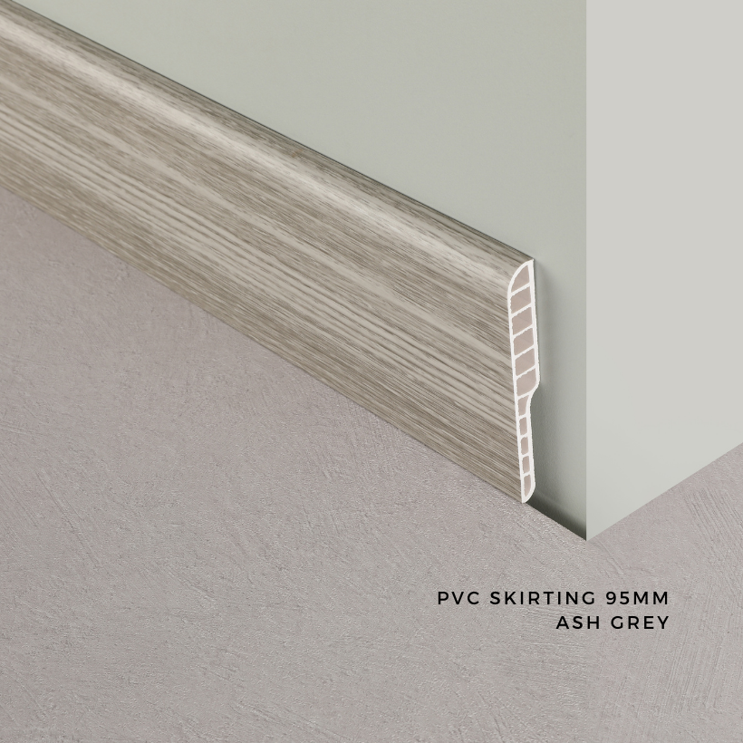 95MM PVC Floor Skirting for Vinyl, SPC, Laminate Flooring | 8 Feet ...