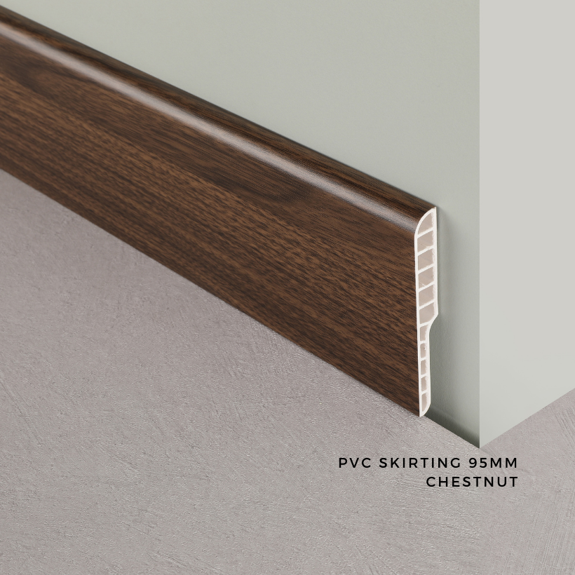 95MM PVC Floor Skirting for Vinyl, SPC, Laminate Flooring | 8 Feet ...
