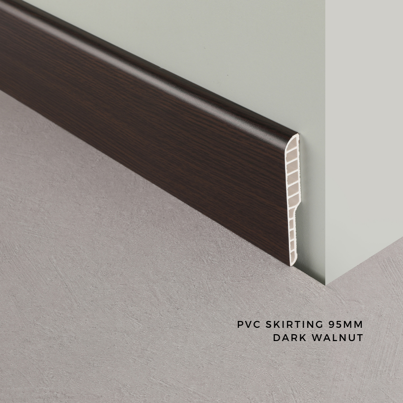 95MM PVC Floor Skirting for Vinyl, SPC, Laminate Flooring | 8 Feet ...