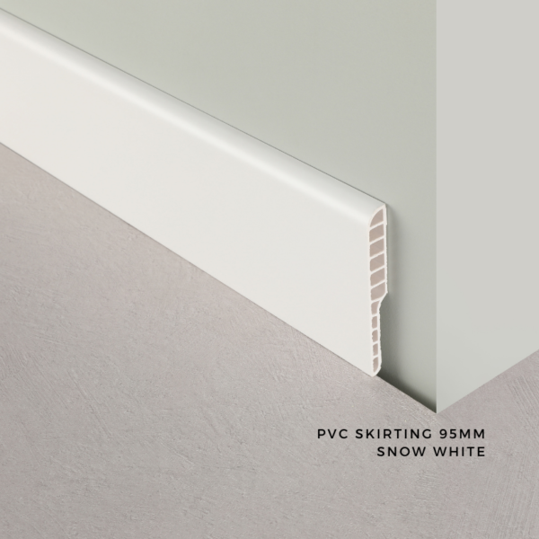 95MM PVC Floor Skirting for Vinyl, SPC, Laminate Flooring | 8 Feet ...