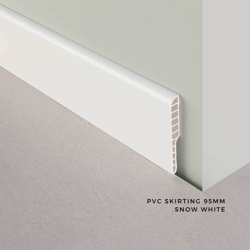 95MM PVC Floor Skirting for Vinyl, SPC, Laminate Flooring | 8 Feet ...