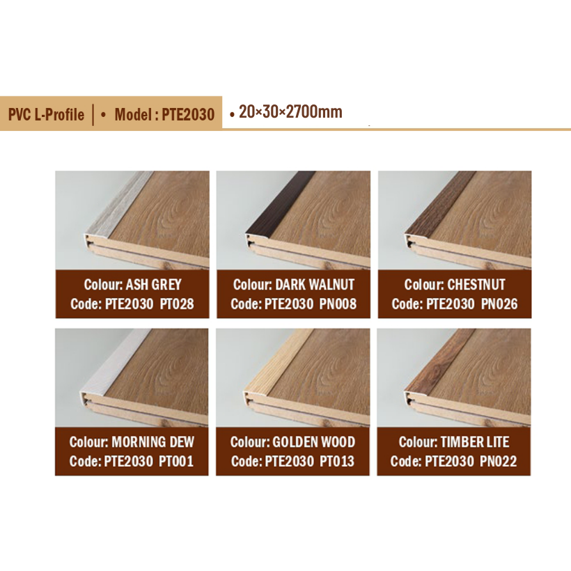 PVC L Profile for Vinyl, Laminate, SPC Flooring & Wall Panel | 8.9 Feet ...