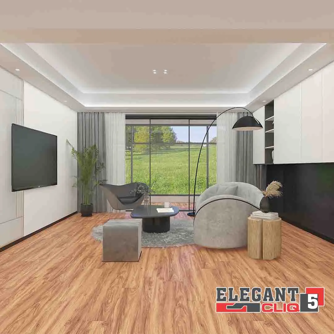 Sturdy Elegant Cliq SPC 5mm Flooring | 5mm Golden Mahogany- 1217